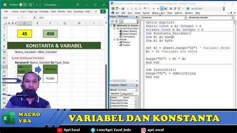 Tutorial Vba Excel Untuk Pemula Variabel Dan Konstanta Youtube