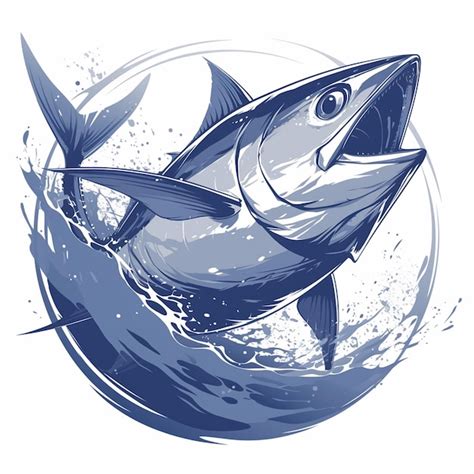 El atún de aleta azul se lanza a través del océano Vector Premium