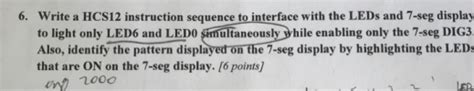 use hcs12 assembly language only write a program sequence to interface with seven segment