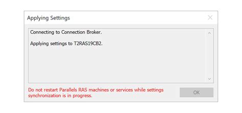 KB Parallels It Takes Long Time To Apply Settings In The RAS Console