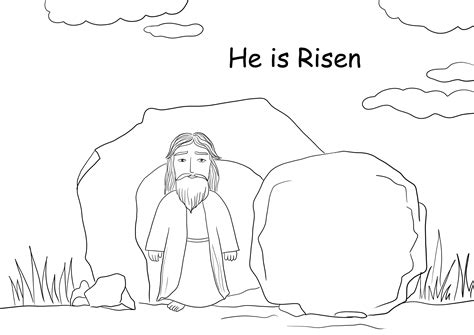 Dibujo de La resurrección de Jesús para colorear gratis para imprimir o
