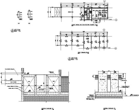 Genset Room And Sub Station Framing Plan And Details In AutoCAD Dwg