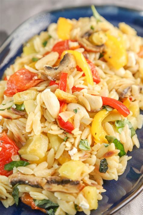 Lemon Garlic Orzo With Roasted Vegetables Scrambled Chefs