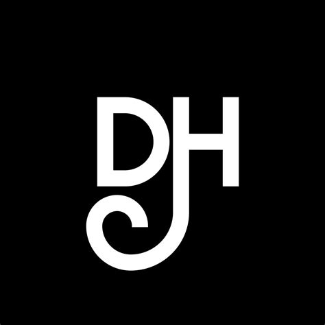 diseño del logotipo de la letra dh sobre fondo negro concepto de