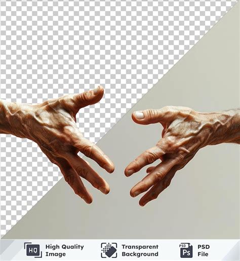 Fundo transparente mãos humanas isoladas em vários gestos PSD