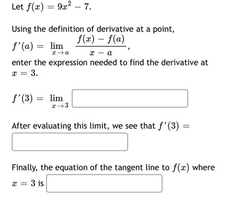 solved let f x 9x2 7 using the definition of