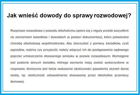Pozew o rozwód z orzeczeniem o winie męża alkoholika wzór