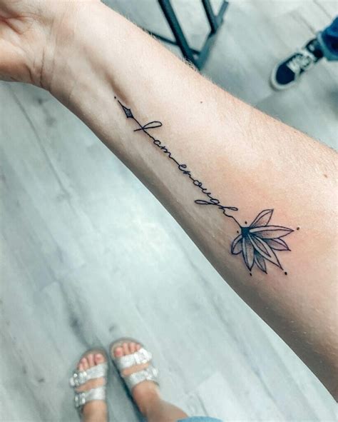 Details I Am Enough Tattoo With Flower Latest In Cdgdbentre