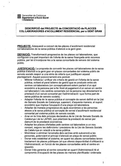 Descripci Del Projecte De Concertaci De Placces Col Laboradores D
