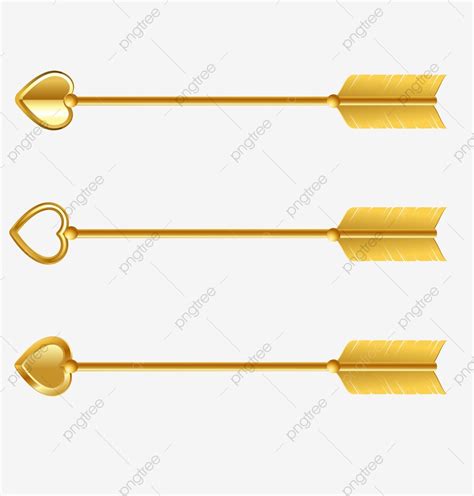 Flecha De Corazón Estéreo Dorado PNG Flecha Dorada Flecha Del