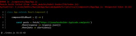 javascript babel loader not recognizing es6 code in react app stack overflow