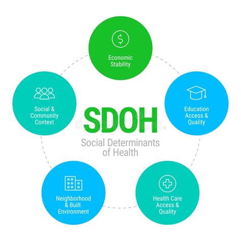 SDOH Social Determinants Of Health Vector Infographic Illustration
