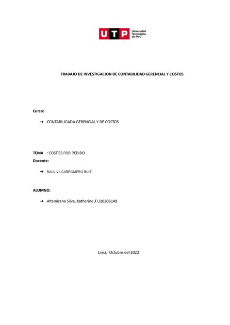 Trabajo Final Contabilidad Gerencial Y Costos Kas Trabajo De