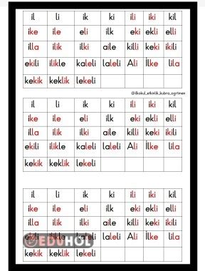 Sesi Kelime Tablosu Eduhol Etkinlik Ndir Oyun Oyna Test Z