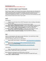 Lab11 DHCP DNS Docx Student S Name And ID Please Highlight Your