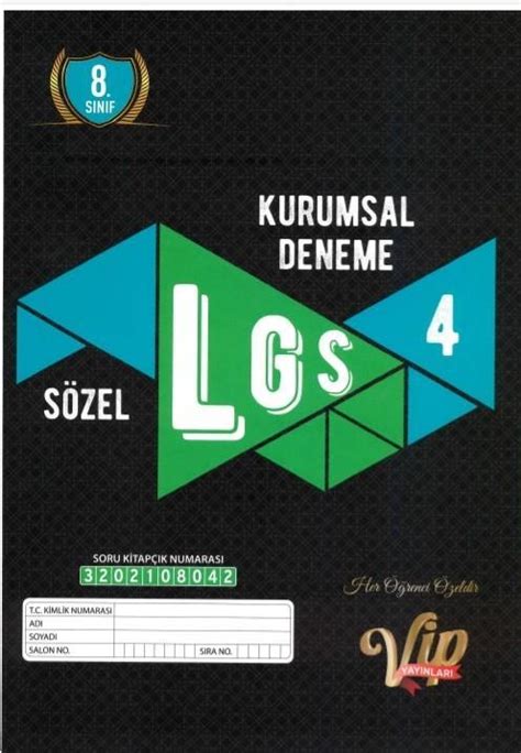 ARKADAŞLAR ACİL VİP YAYINLARI 8 SINIF 4 KURUMSAL DENEME A KİTAPÇIĞI