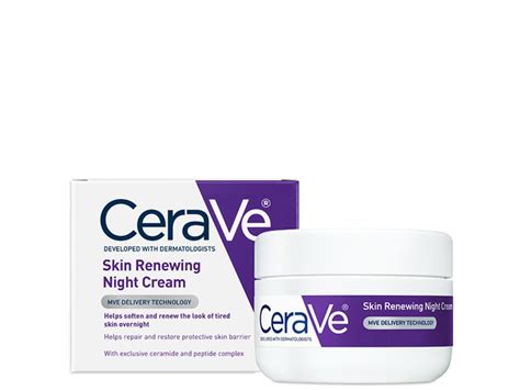 Cerave Skin Renewing Night Cream Niacinamide Peptide Complex And Hyaluronic Acid Moisturizer