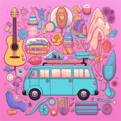 Groovy Clip Art In Pastels On Pink Background Clip Art Library