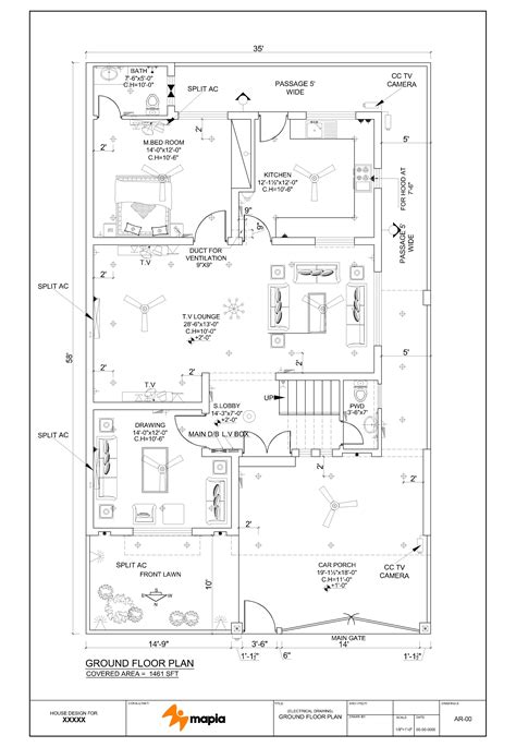 18 Marla House Floor Plan Mapia Building Design Plan Building Plans