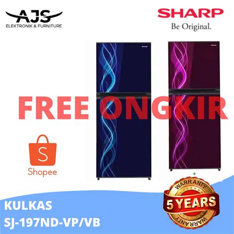 Jual LEMARI ES SHARP SJ 197 ND KULKAS SHARP 2 PINTU SJ197ND 172 LITER