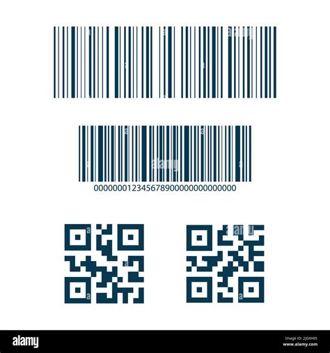 Icono de código de barras y código QR aislado sobre fondo blanco