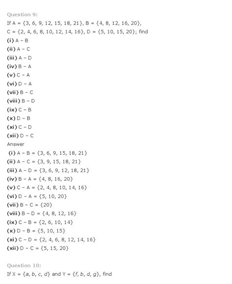 sets class 11 mathematics ncert solutions