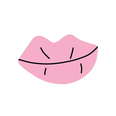 Labios rosados dibujados a mano doodle ilustración del día de san