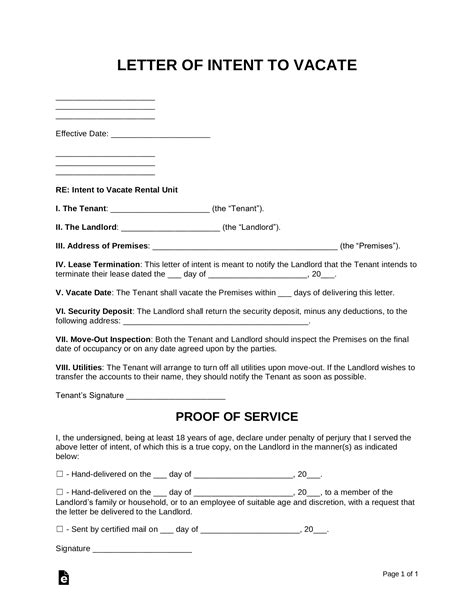 Vacate Premises Sample Letter From Landlord To Tenant Notice To Vacate