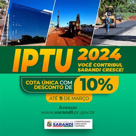 IPTU 2024 tem desconto de 10 para pagamento à vista ou pode ser