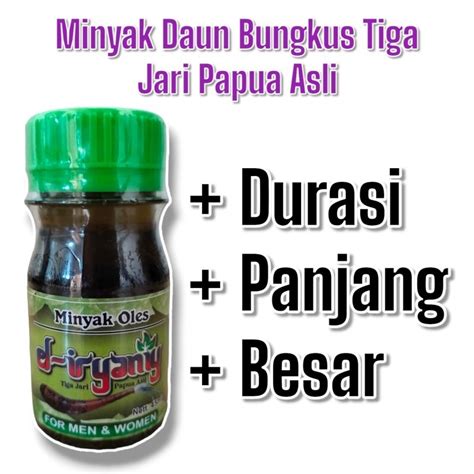 Jual Minyak Daun Bungkus Tiga Jari Papua Asli El Iryani Tambah Durasi