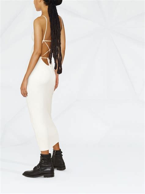 Rag Bone Asher Backless Knitted Midi Dress In White Modesens