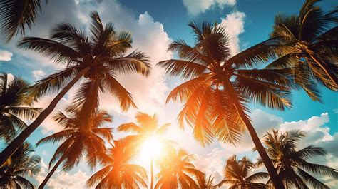 Idyllic Palms A Stunning Coconut Palm Tree Wallpaper In A Tropical