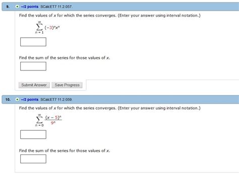 solved find the values of x for which the series converges