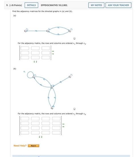 solved find the adjacency matrices for the directed graphs