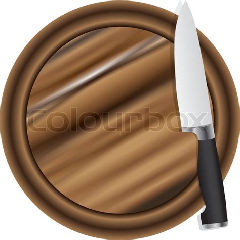 Et køkken kniv på et skærebræt Stock vektor Colourbox