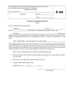 E1 ORDER ADMITTING WILL TO PROBATE AND Doc Template PdfFiller