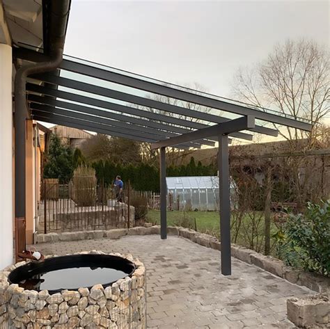 Terrassen Überdachung aus Stahl und Glas Landkreis Rosenheim