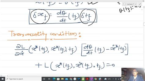 ee 564 lecture 7 discussion on optimal control calculus of variations where tf and xtf are