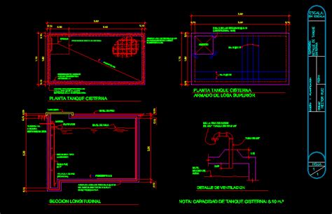 Detalles De Tanque Cisterna En AutoCAD Librería CAD