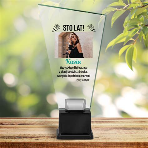 Statuetka Szklana Ze Zdj Ciem Prezent Na Urodziny Personalizacja