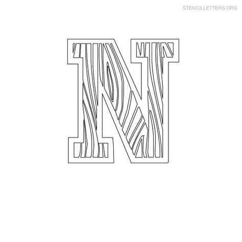 Letter N Printable Alphabet Stencil Templates Stencil Letters Org