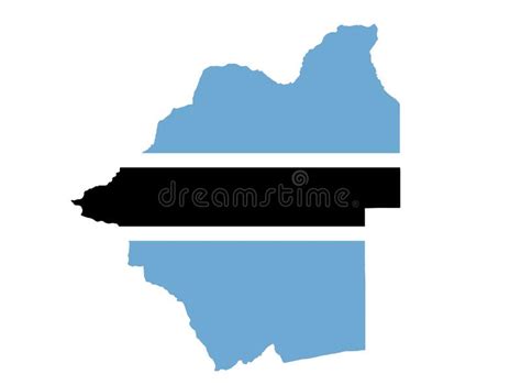Bandera Botswana En El Mapa Sobre Fondo Transparente Ilustración del