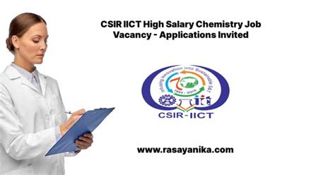 Csir Iict High Salary Chemistry Job Vacancy Applications Invited