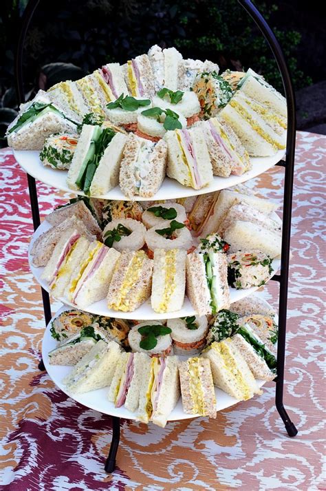 Fancy Tea Sandwiches Ham Corned Beef Roast Beef Oracibo Food