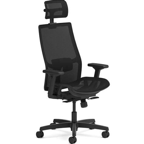 HON Ignition 2 0 Mid Back Task Chair With Headrest Black Mesh Seat