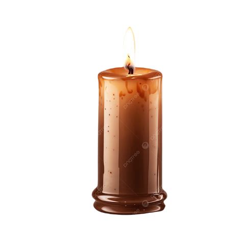 Transparent Background Highlights A Single Candle Transparent