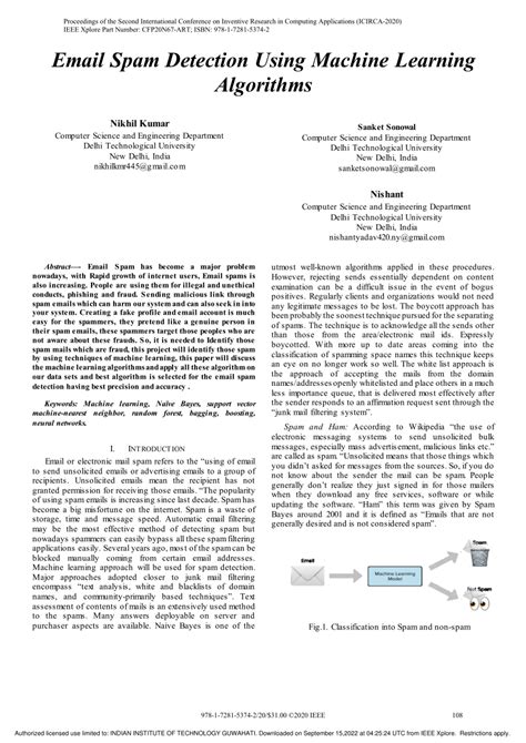 pdf email spam detection using machine learning algorithms