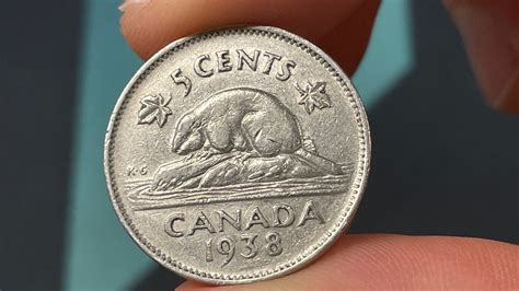 1938 Canada 5 Cent Coin Values Information Mintage History And