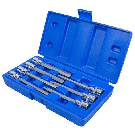New Extra Long Allen Key HEX BIT Socket Set 3 8 W Case For Torque
