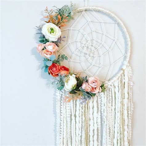 Dream Catcher Floral Dreamcatcher Dream Catcher Wall Hanging Boho